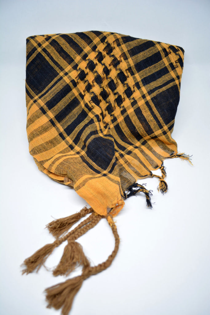 Mens Cotton Arab Scarf Yellow Gold - edocollection