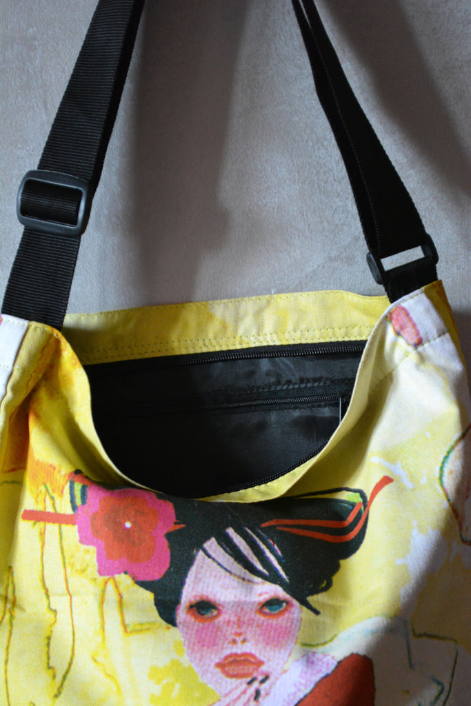 Shopper Canvas Bag-Geisha Print - edocollection